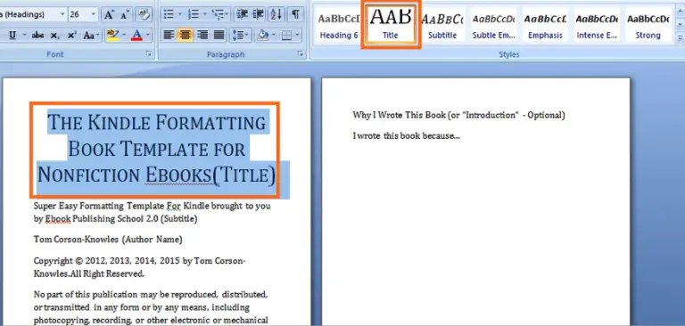 How to Format Your Book for Amazon Kindle Using Microsoft Word in Only ...